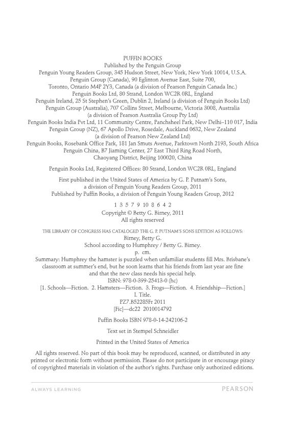 School Days According to Humphrey by Betty G. Birney: 9780142421062 ...